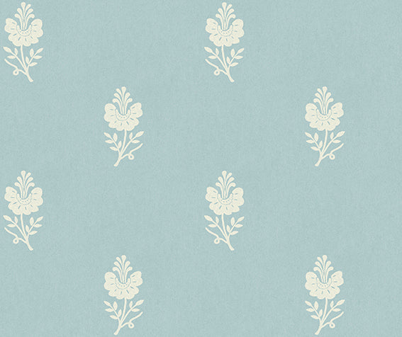 Victoria Sky Blue Wallpaper - House of Sika